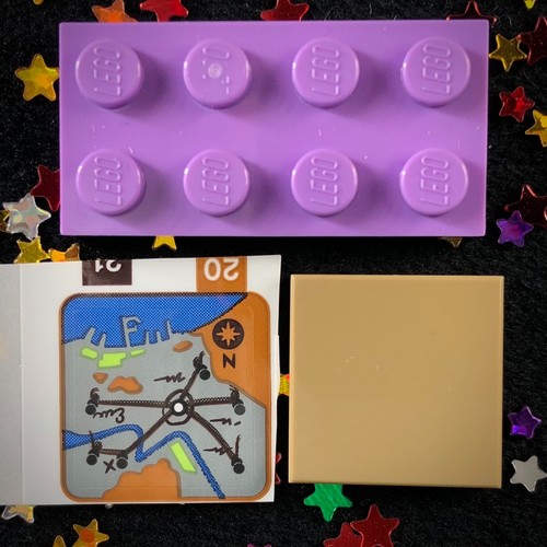 NEW LEGO Dark Tan Map River Ocean Land City Compass Rose 70425 Sticker ...