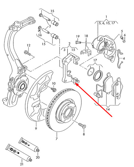 Audi OEM 02-04 A6 Quattro-disc Brake Caliper Bracket 4B0615125C for ...