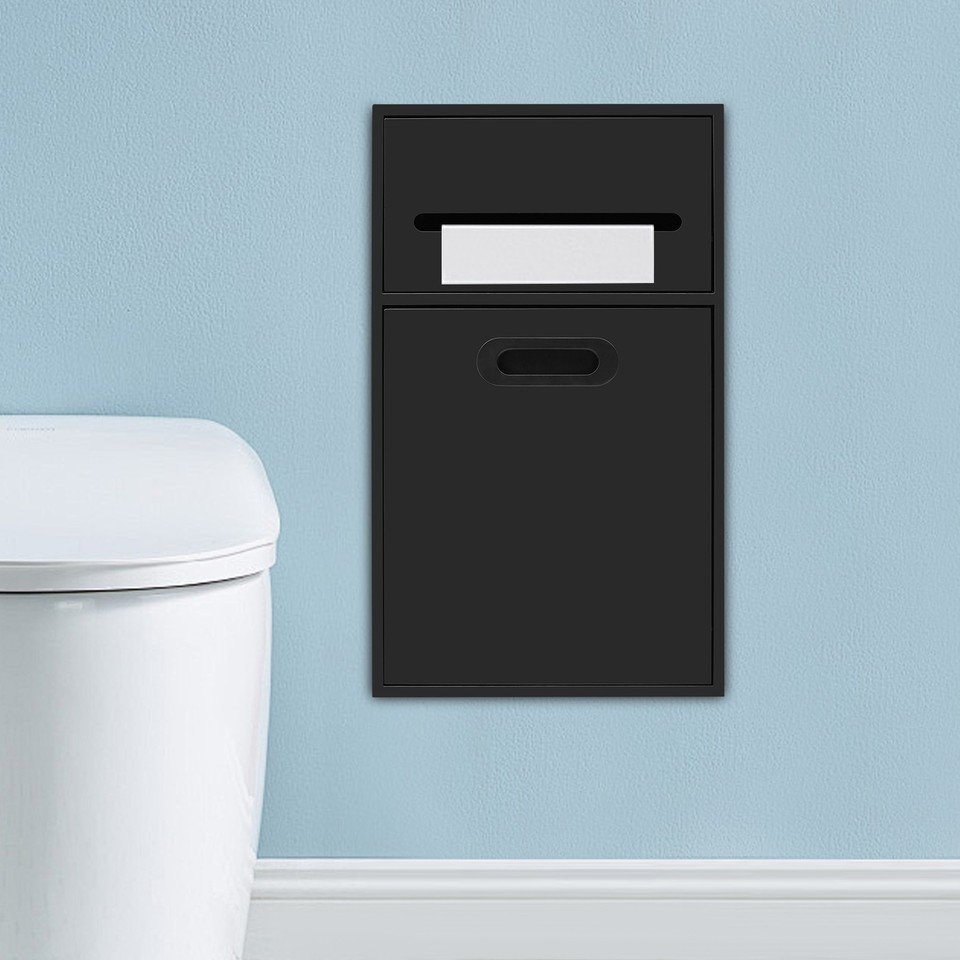 Recessed Wall Mounted Trash Can, Tilt Out Trash Bin Cabinet, Hidden ...