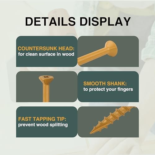 Deck Screws 3 Inch Wood Screws #10 x 3, 315 Pcs, Rust Resistant #10×3 ...