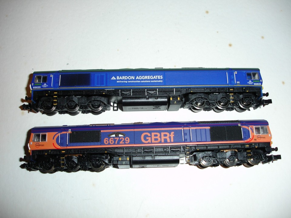 N Gauge Dapol Class 66 x 2: ND201D 66729 GBRf & ND-068 Bardon SPARES OR ...