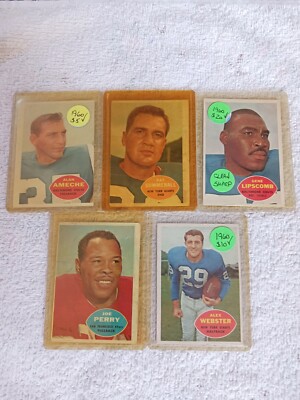 5 Vintage Football Cards From 1960. 0ne Hall Of Famer. | eBay