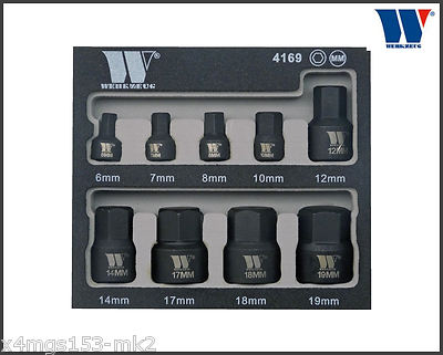 Werkzeug - Stubby Allen Key Set H6 - H19 mm Internal Hex Impact Socket ...