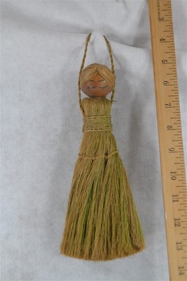 1940s wisk broom brush painted lady head w/hair and hanger 8.5 original ...