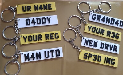 Car Number Registration Reg Plate Keychain Personalised 4D Custom ...