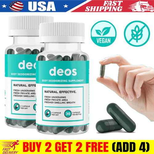 DEOS Internal Deodorant Supplement, Full Body Deodorizer - 30 Capsules ...