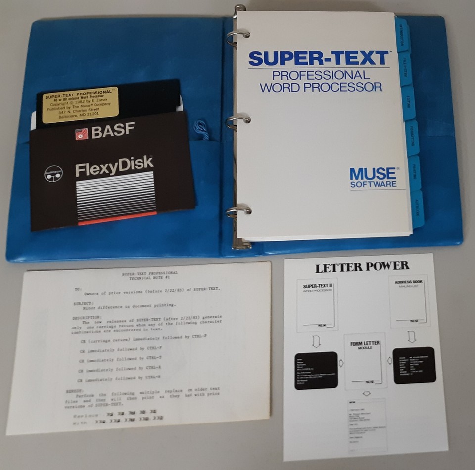 Super Text Professional Word Processor by Muse for Apple II+,IIe,IIc ...