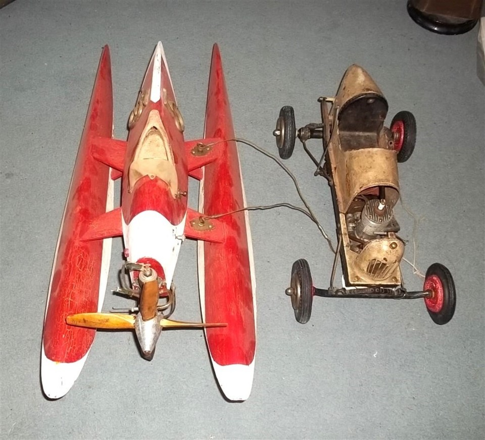 Vintage 1947 Tether Line / Straight Line- RACING PROP BOAT - ICE SLED ...
