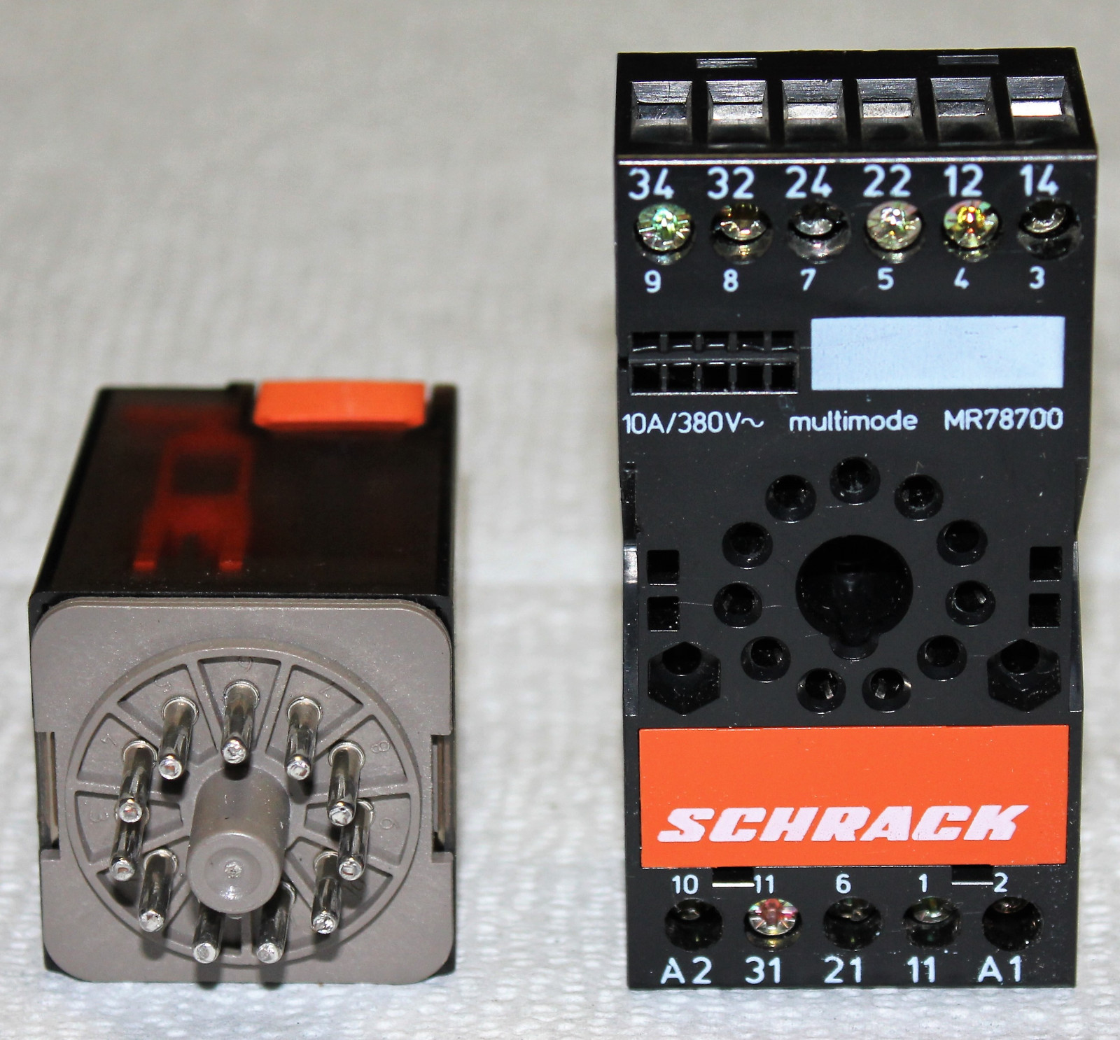 SCHRACK MT321024 MULTIMODE GENERAL PURPOSE RELAY WITH MR78700 SOCKET BASE | eBay