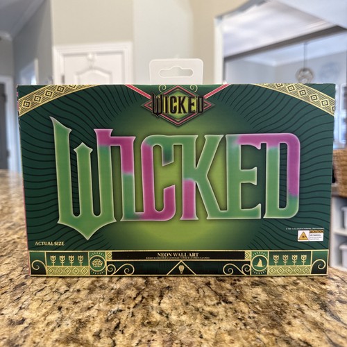 Wicked Neon Wall Art “movie” Logo Pink & Green LED Light Battery ...