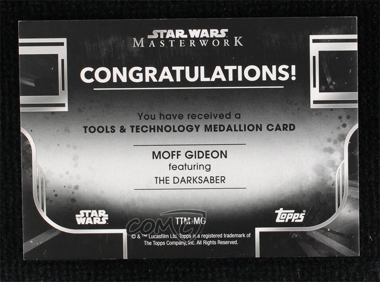 2022 Star Wars Masterwork Tools & Technology Medallion Relics Moff Gideon 1cc7 | eBay