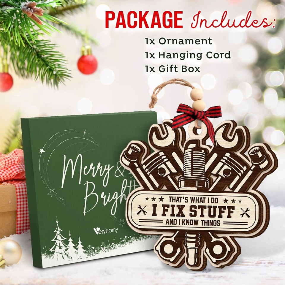 Mechanic Christmas Ornament 2025 - Mechanic Gifts for Men, Boys, Auto ...