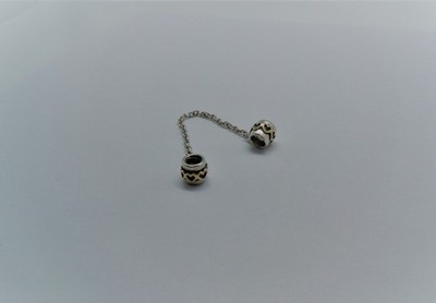 EUC Authentic Pandora Band of Hearts Safety Chain 790307-05 ~ 925 & 14k ...