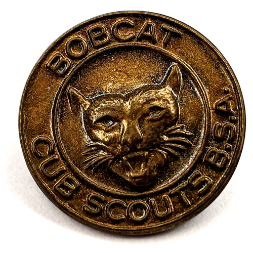 Vtg Boy Scouts of America Bobcat Cub Scouts Brass Lapel Pin BSA Pinback ...