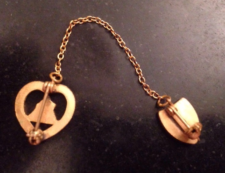 WOTM WOMEN Of The MOOSE ENAMEL HEART FHC FAITH HOPE CHARITY CHAIN PIN ...