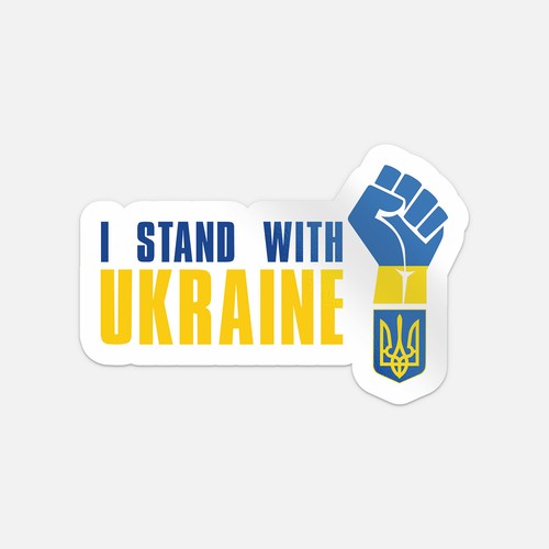 I Stand With Ukraine Support Fist Flag Car Bumper Vinyl Sticker Decal ...