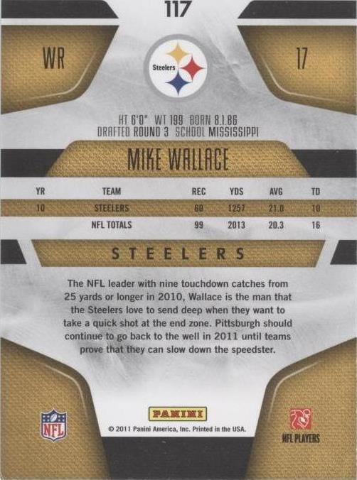 2011 Panini Certified Mike Wallace #117 for sale | eBay