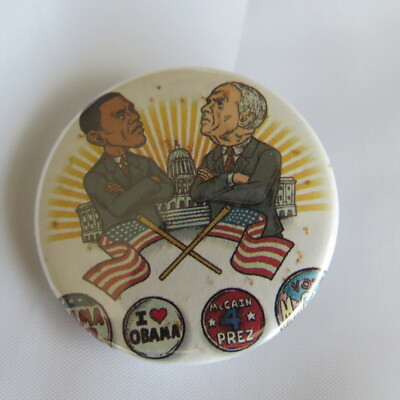 USA Political Pin - 2008 Election Obama vs McCain - Celluloid Pin | eBay