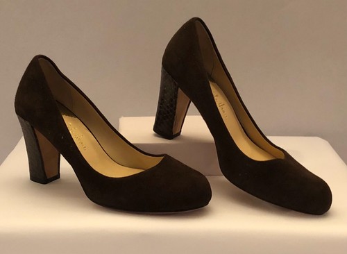 Cole Hahn- Dark Chocolate Suede w/ Snake Heel,Modern Classic Pump Size ...