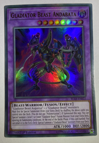 Gladiator Beast Andabata Ultra Rare 1st Edition BLLR-EN022 YuGiOh Card ...