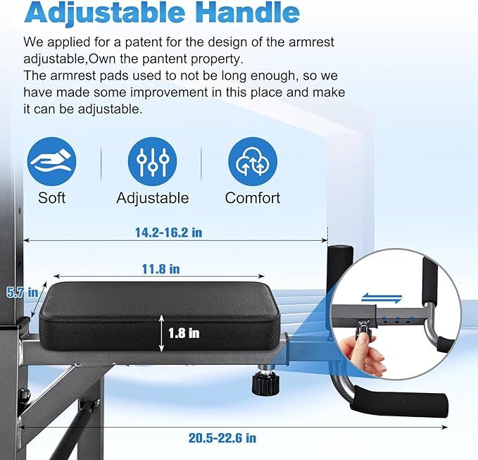 Power Tower Dip Station Adjustable Heavy Duty Pull Up Bar for Home Gym ...