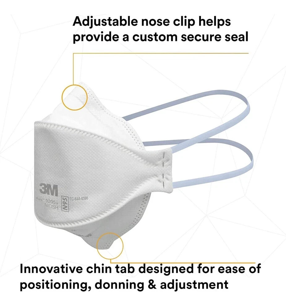 3M Aura 9205+ N95 Mask NIOSH Approved Particulate Respirator CASE OF ...