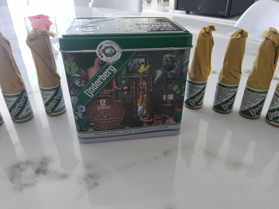 Underberg Natural Herbal Digestive Bitters - 12 Bottles In The 2024 Tin ...