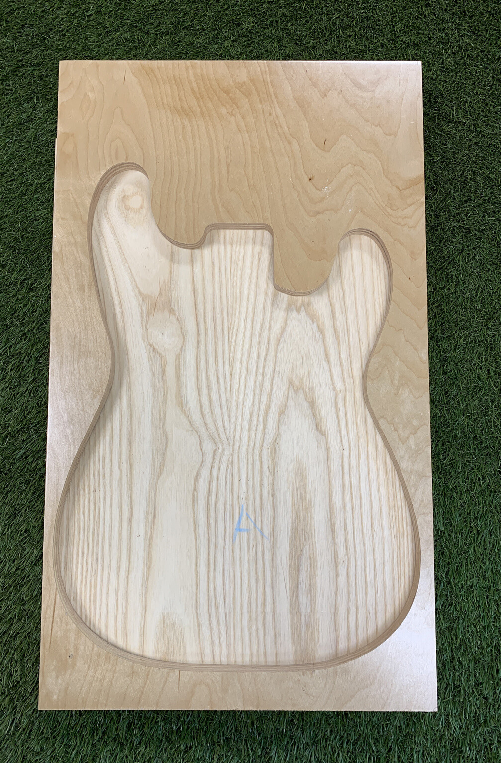 White Ash Bass Guitar Wood Body Blank | 21"x14"x1-3/4"- 2 Glued Pieces ...