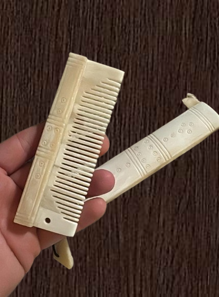 Viking bone comb with matching case, handcrafted from real bone with ...