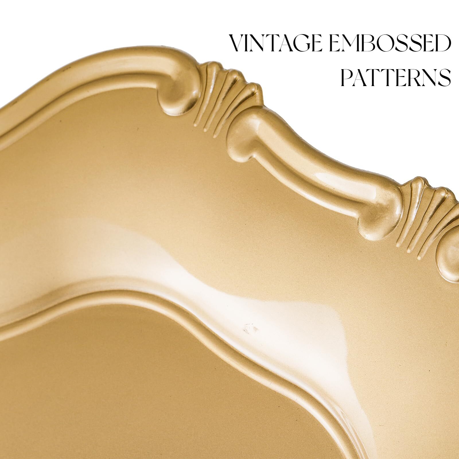 Set of 12 Antique Gold Charger Plates 13" Baroque Rim Dinner Table ...