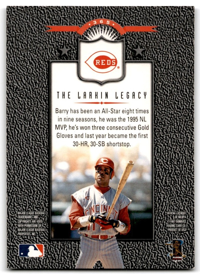 1997 Leaf Barry Larkin Cincinnati Reds #365 | eBay