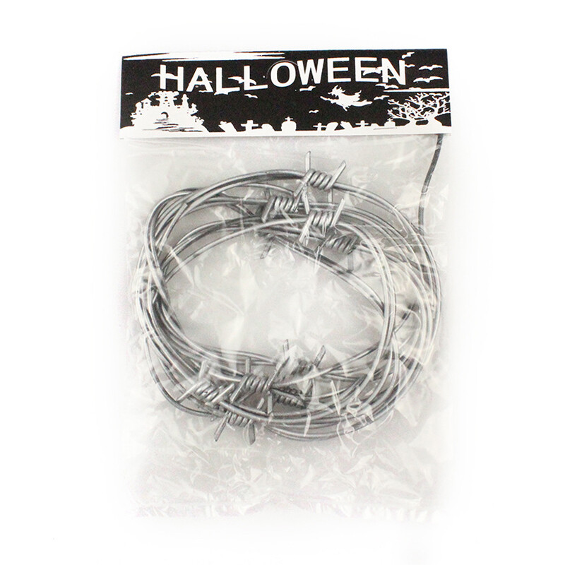 Creepy Imitation Horror Barbed Wire Silver Fake Halloween Party Decor ...