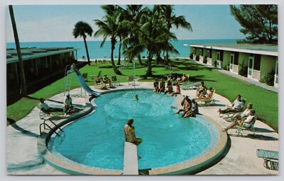 Postcard Naples, Florida, The Vanderbilt Beach Motel, 1981, Pool, Gulf ...