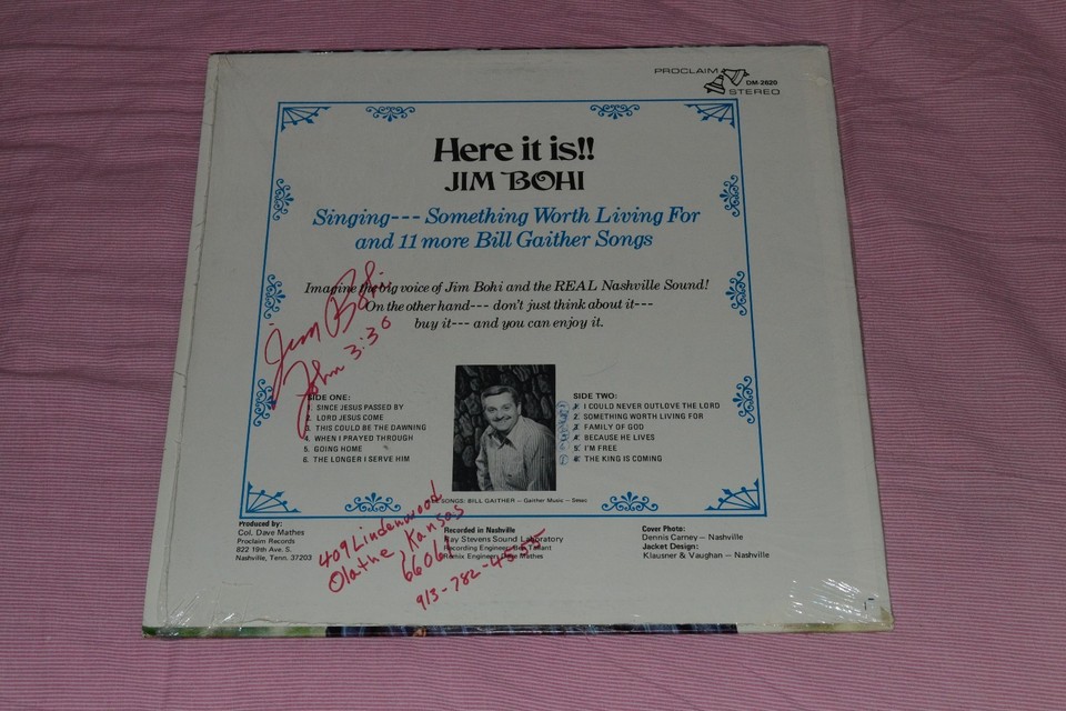 Jim Bohi Something Worth Living For~RARE Xian Autographed~Proclaim DM ...