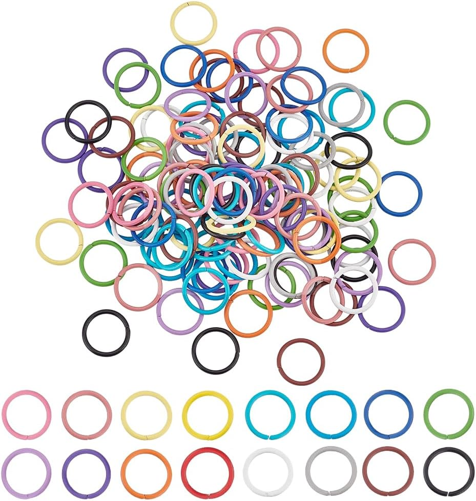 10Mm Colored Jump Rings, 160Pcs 16 Colors 18 Guage Iron Open Jump Rings ...