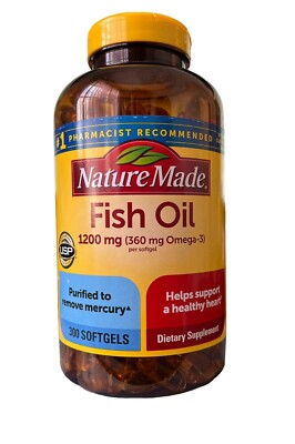 Nature Made Fish Oil 1200mg, (360mg Omega 3) - 300 Softgels ...