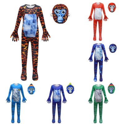 Gorilla Tag Costume Kids Jumpsuit Mask Cosplay Party Fancy Dress ...