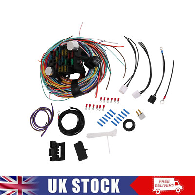 12 Circuit Universal Long Wiring Harness Muscle Car Hot Rod Street Rod ...