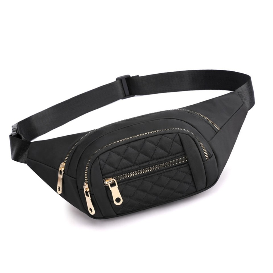 Women Fanny Pack Black Smoothing Zipper Portable Women Waist Bag For ...
