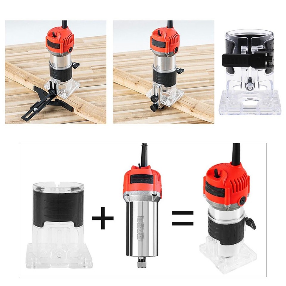 2x Woodworking Trimmer Router Base Clear Trimming Machine Protective ...