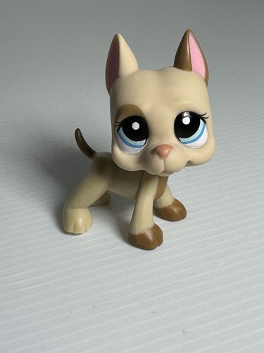 Littlest Pet Shop 1647 Tan Cream Pink Ear Great Dane Puppy Dog LPS | eBay