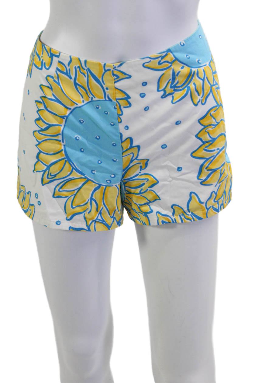 Lily Pulitzer Unisex White Floral Cotton Zip Shorts Size 6 | eBay