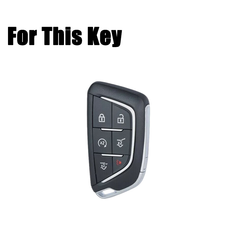 Aluminum Alloy Leather Car Smart Key Fob Case Cover For Cadillac ...