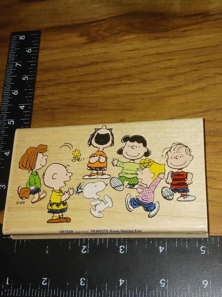 Snoopy,Peanuts Gang Having Fun, Big,Rubber Stamp,(B18) | eBay
