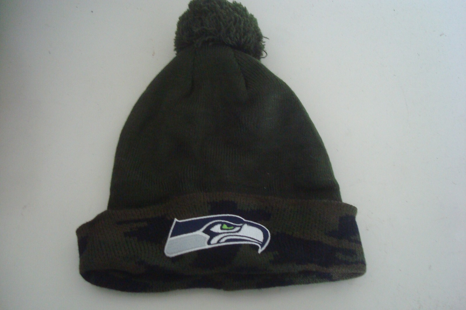 SEAHAWKS CAMO DEADSTOCK TOBOGGAN KNIT VINTAGE BEANIE SKULL HAT CAP K4 ...