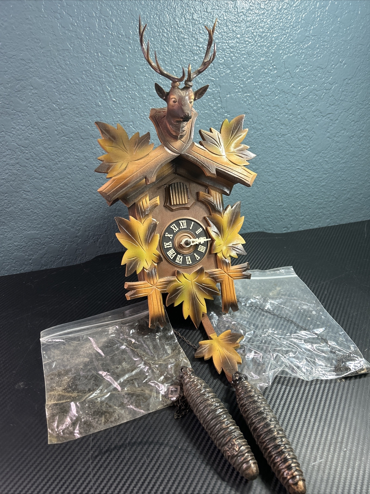 Vintage W. Germany Cuckoo Clock Deer & Fall Leafs | eBay