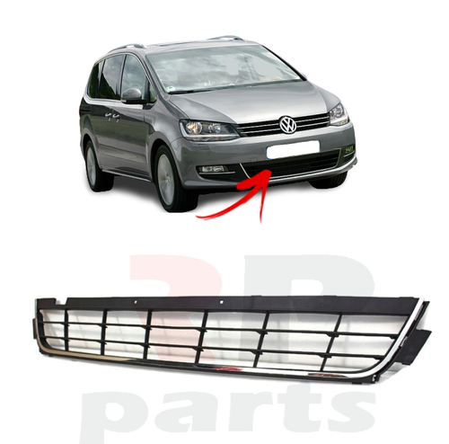 FOR VW SHARAN 2010 - 2018 NEW FRONT BUMPER LOWER CENTER GRILLE BLACK ...
