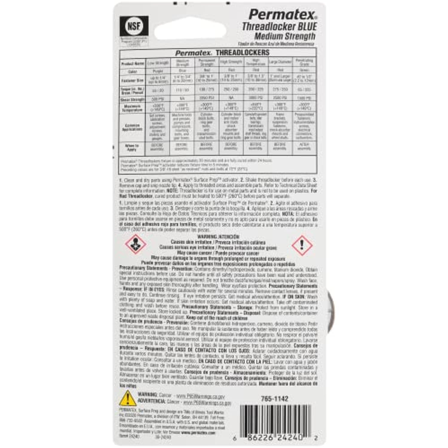 Permatex 24240 Medium Strength Threadlocker Blue, 36 ml | eBay