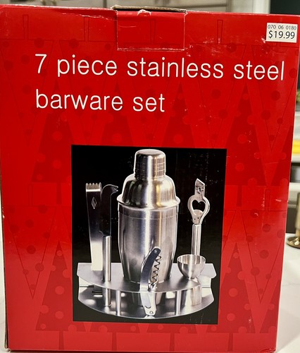 7-Piece Stainless Steel Barware Set in Box - Never Opened | eBay