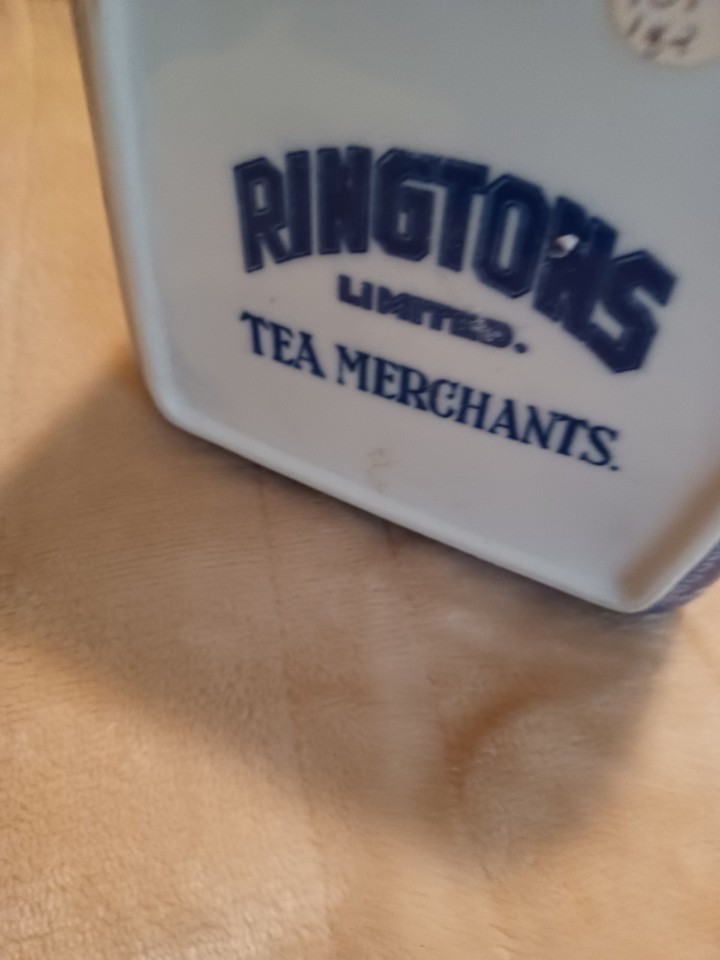 Ringtons Limited Tea Merchants Blue Willow Canister Jar Tea Caddy EXC ...